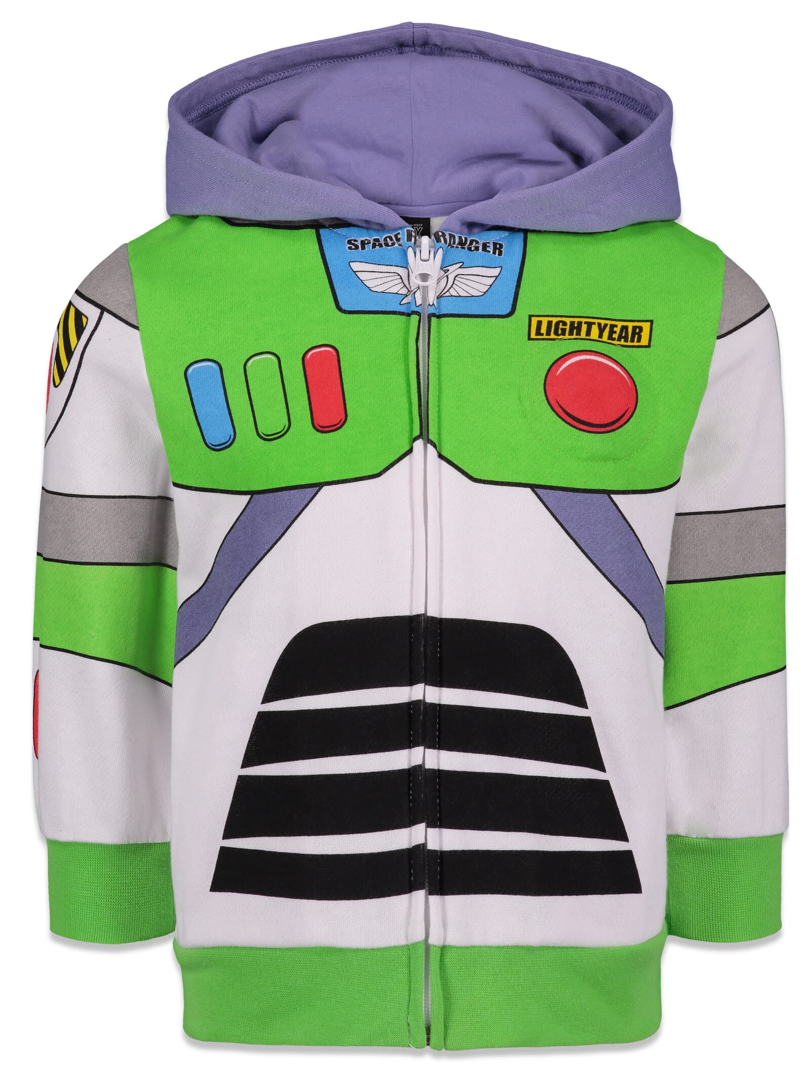 Disney Pixar Toy Story Buzz Lightyear Little Boys Fleece Zip Up Hoodie Green 6