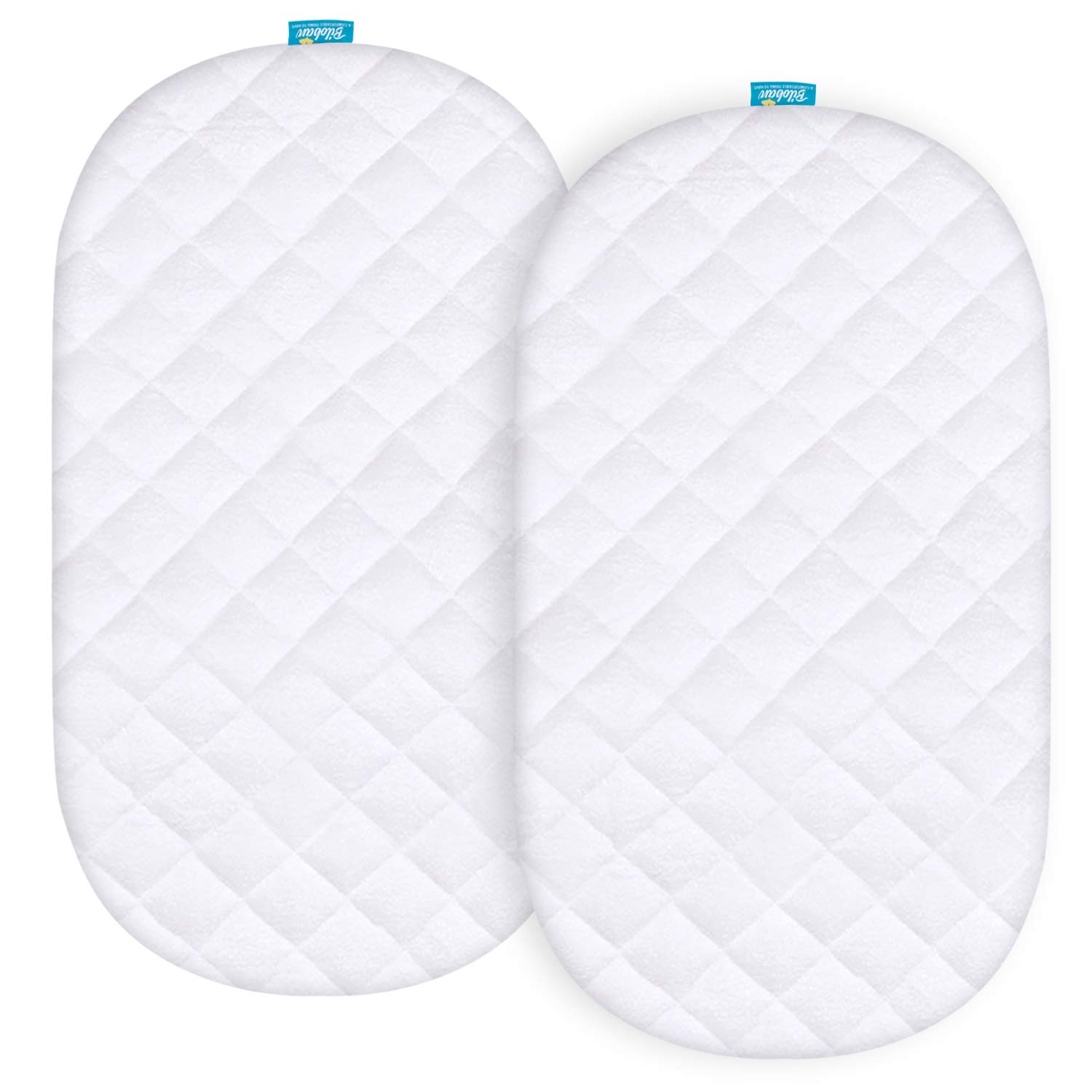 Waterproof Bassinet Mattress Pad Cover Fit for Fisher-Price Soothing Motions/Fisher-Price Luminate Bassinet, 2 Pack, Ultra Soft Viscose Made from Bamboo Terry Surface, Breathable and Easy Care