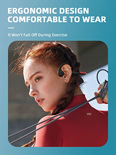 OCTANDRA Sense Bone Conduction Open-Ear Bluetooth Sport Headphones with Mic IP56 Sweat Resistant Wireless Earphones for Running Cycling Walking Fitness & Workouts (X7) (White & Grey)
