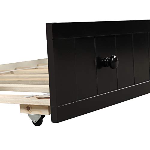 Merax Classic Wood Daybed with Trundle Twin to King Day Bed Frame No Box Spring Needed