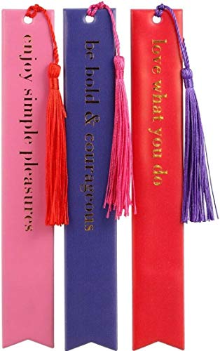 3 PC Jot Faux Leather Bookmarks Signets