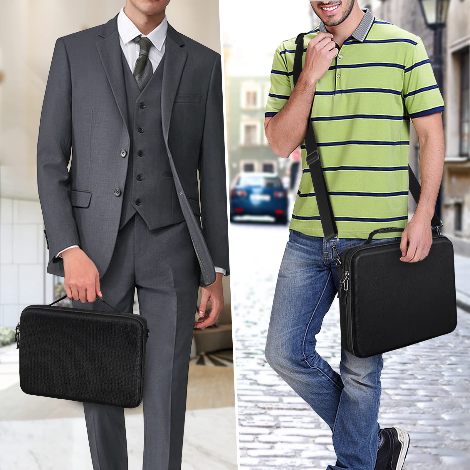 SITHON Hard Shell Laptop Shoulder Bag for 13.6-inch MacBook Air M3/A3113 M2/A2681 2024-2022, MacBook Pro 14 M4 Pro Max 2024 A3112 A3401 A3185, Shockproof Tablet Case Electronics Storage Bag, Black