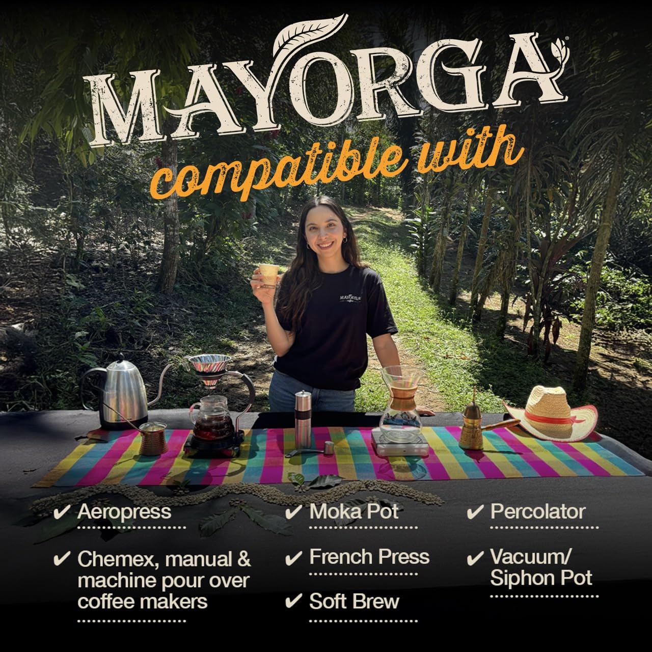 Mayorga Dark Roast Coffee, 2 lb bag - Café Cubano Coffee Roast - 100% Arabica Whole Coffee Beans - Smoothest Organic Coffee - Specialty Grade, Non-GMO, Direct Trade