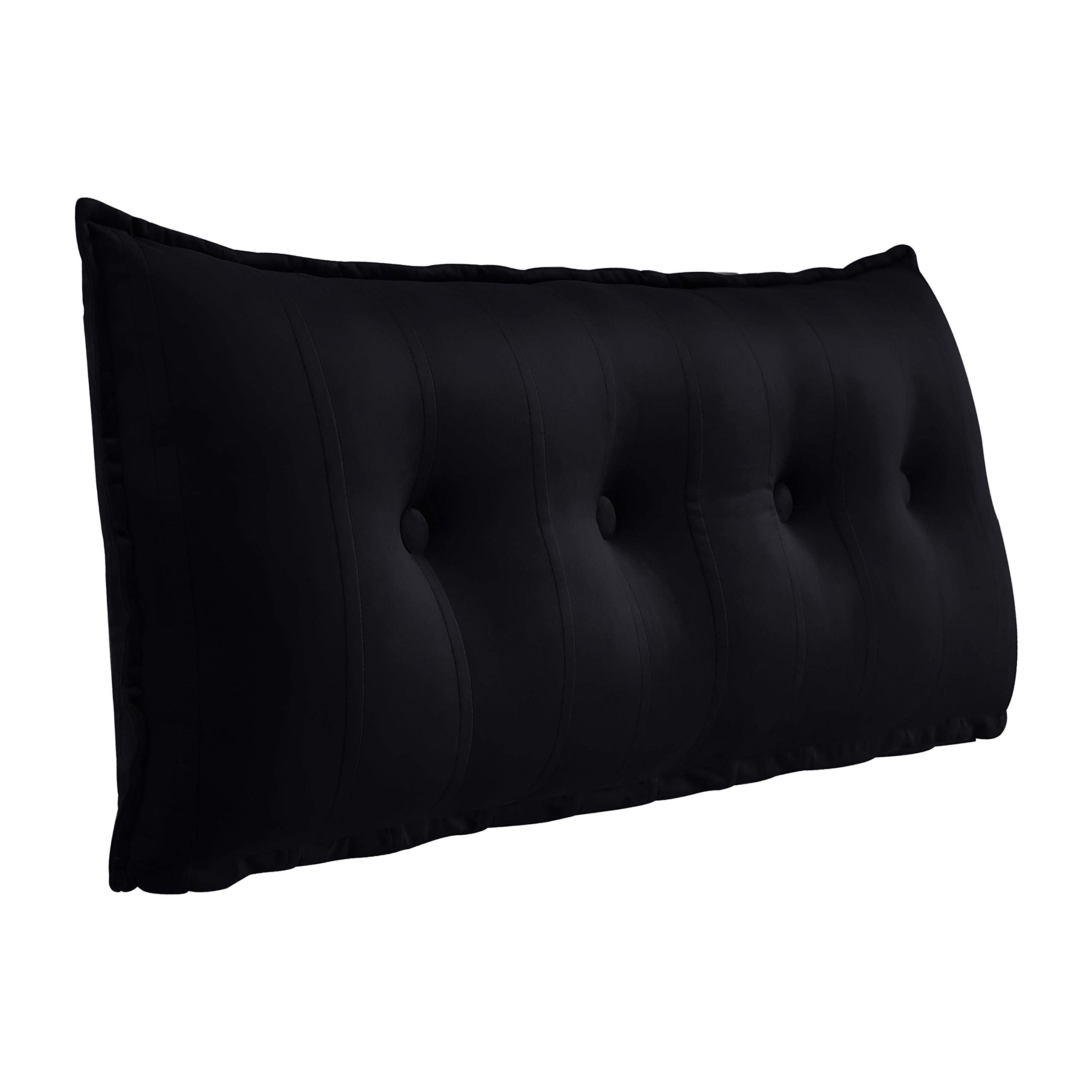 Johnear Bolster Pillow Headboard Backrest Pillow Large Daybed Cushion Lumber Back Pad Support Positioning Sofa Bed Rest Reading Pillow (Black, 76 x 3 x 20 inches)