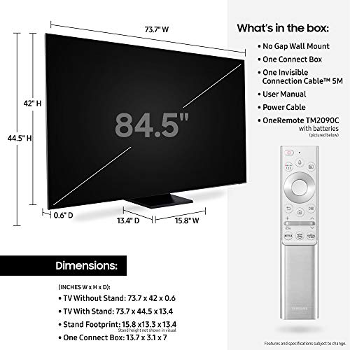 SAMSUNG 85-Inch Class QLED Q950T Series - 8K UHD Direct Full Array Quantum HDR 32X Smart TV with Alexa Built-in (QN85Q950TSFXZA)