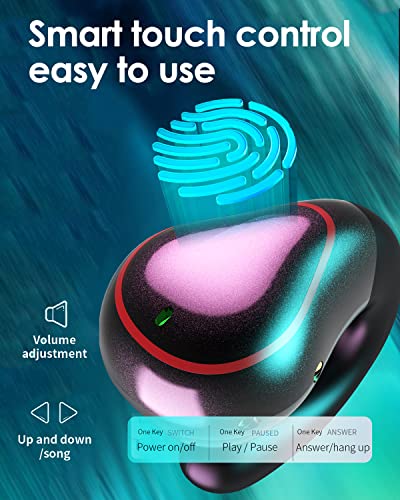 Open Ear Headphones Wireless Bluetooth Single Earbud True Wireless Mini Small Open Earbuds for iPhone Android, Tiny Bone Ear Bud with Mic Earphones for Small Ear Canals Running Cycling Workout Sport
