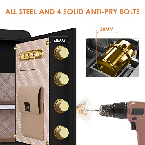 2.4 Cu ft Large Home Safe Fireproof Waterproof, Digital Security Safe Box with Combination Lock and Removable Shelf, Electronic Safe for Home Firearm Medicine Money Documents Valuables