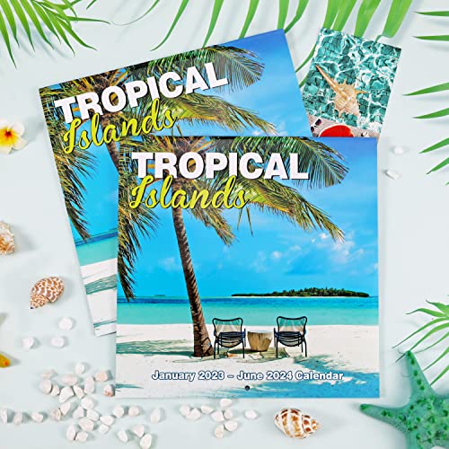 2023 Wall Calendar β Wall Calendar 2023-2024, 18 Months from Jan 2023 - Jun 2024, 12" x 24" (Open), 12" x 12" (Closed), 2023 Calendar with Daily Blocks, Perfect Calendar for Planning β Tropical Island