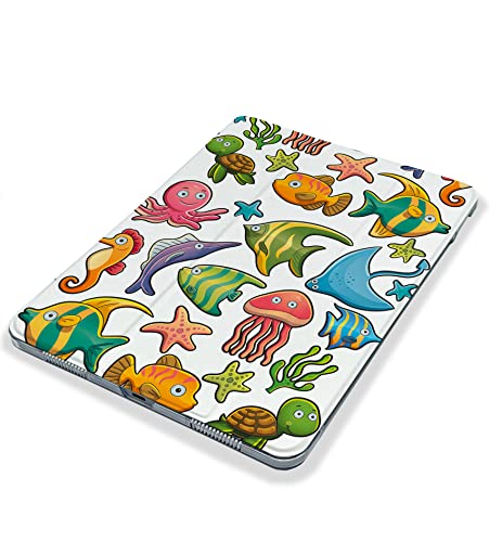 Cute Underwater World Ocean Fish case Compatible with iPad Mini Air Pro 7.9 8.3 9.7 10.2 10.9 11 12.9 inch Pattern Cover New 2022 2021 Trifold Stand 3 4 5 6 7 8 9 Generation 462 (10.2" 7/8/9 gen)
