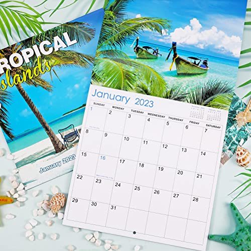 2023 Wall Calendar β Wall Calendar 2023-2024, 18 Months from Jan 2023 - Jun 2024, 12" x 24" (Open), 12" x 12" (Closed), 2023 Calendar with Daily Blocks, Perfect Calendar for Planning β Tropical Island