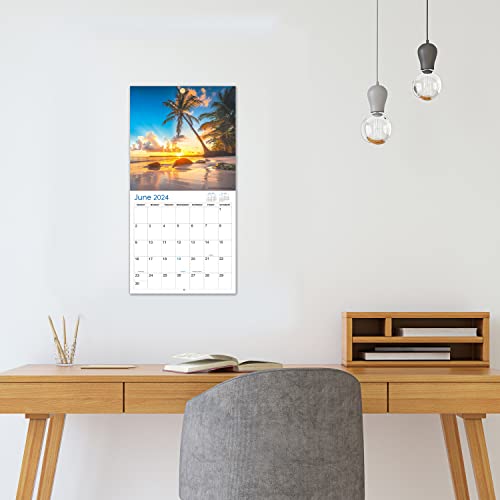 2023 Wall Calendar β Wall Calendar 2023-2024, 18 Months from Jan 2023 - Jun 2024, 12" x 24" (Open), 12" x 12" (Closed), 2023 Calendar with Daily Blocks, Perfect Calendar for Planning β Tropical Island