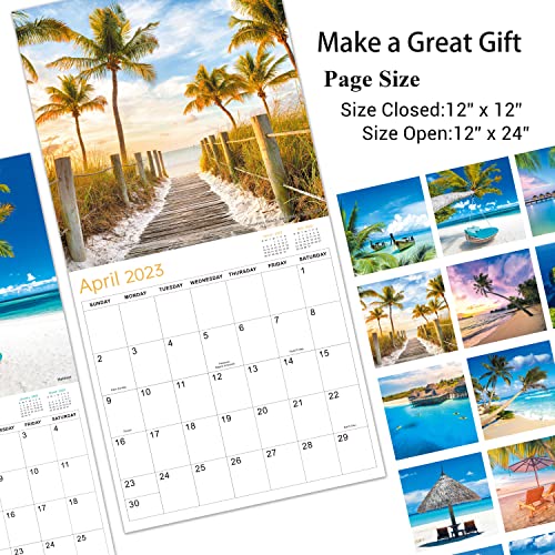 2023 Wall Calendar β Wall Calendar 2023-2024, 18 Months from Jan 2023 - Jun 2024, 12" x 24" (Open), 12" x 12" (Closed), 2023 Calendar with Daily Blocks, Perfect Calendar for Planning β Tropical Island