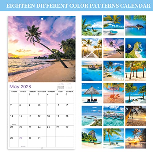 2023 Wall Calendar β Wall Calendar 2023-2024, 18 Months from Jan 2023 - Jun 2024, 12" x 24" (Open), 12" x 12" (Closed), 2023 Calendar with Daily Blocks, Perfect Calendar for Planning β Tropical Island
