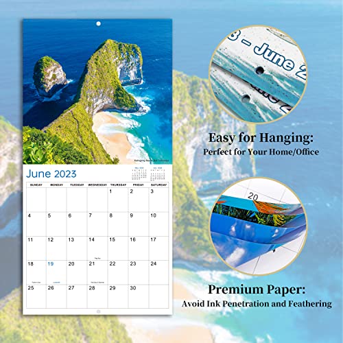 2023 Wall Calendar β Wall Calendar 2023-2024, 18 Months from Jan 2023 - Jun 2024, 12" x 24" (Open), 12" x 12" (Closed), 2023 Calendar with Daily Blocks, Perfect Calendar for Planning β Tropical Island