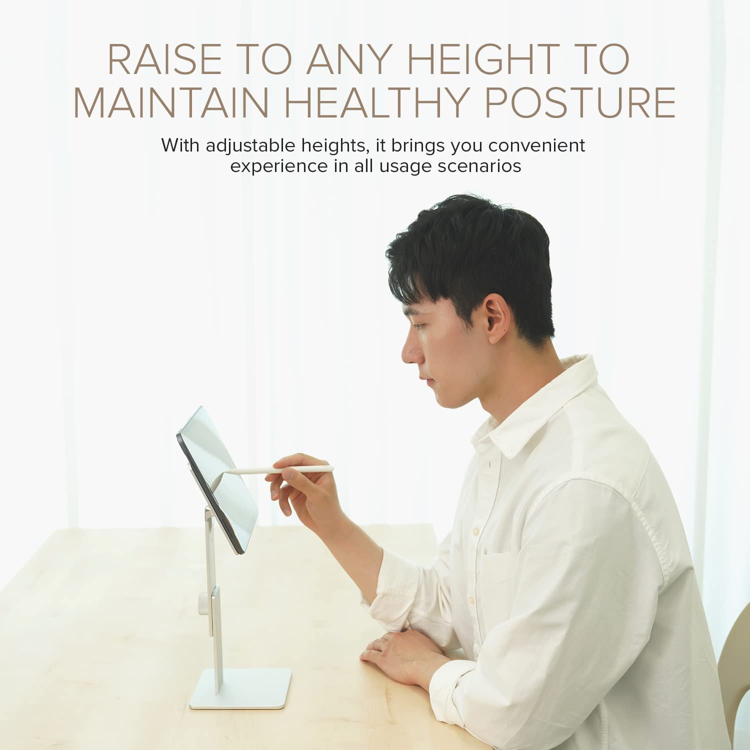 POUT E11 MAX iPad Pro Stand - Adjustable Tablet Holder Magnetic Cradle Mount Dock for Apple iPad Pro (MAX 12.9" iPad)