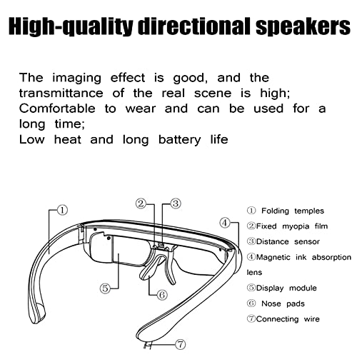 KTROK AR Glasses, Video Display Glasses with 13MP Camera, 1920 * 1080 Resolution, Pocket-Size AR Smart Glasses for Movies, Gaming, Entertainment