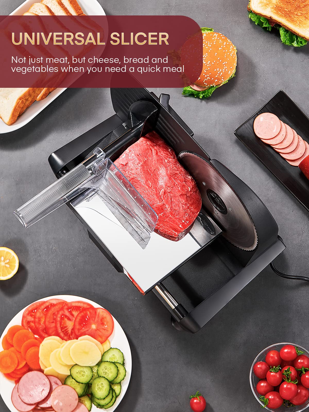 Meat Slicer Blade, Fohere 7.5'' Smooth Stainless Steel, Food Slicer Serrated Blade only for Fohere Meat Slicer