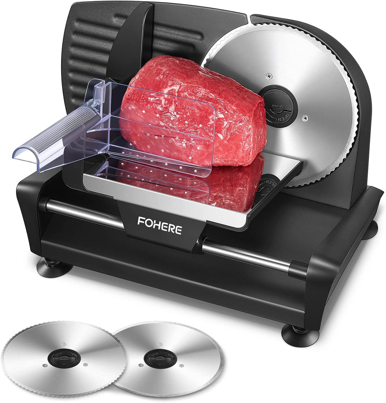 Meat Slicer Blade, Fohere 7.5'' Smooth Stainless Steel, Food Slicer Serrated Blade only for Fohere Meat Slicer