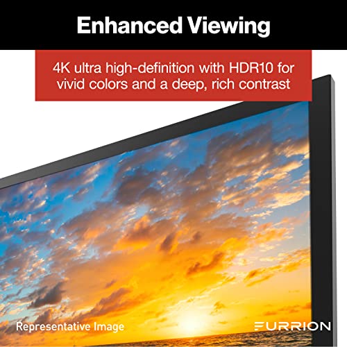 Aurora 43-Inch Partial-Sun 4K LED Outdoor Smart TV - Weatherproof HDR10 LED Outdoor Television with Anti-Glare, 750-Nit LED Screen, Tempered Glass, External Antennas for Partially Sunny Outdoor Areas