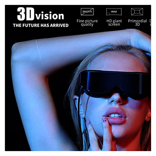 128GB Memory Smart 3D Video Glasses Stereo Head-Mounted Display Eye Glasses Connect Mobile Phone Play Games (Color : Black with 128gb TF)