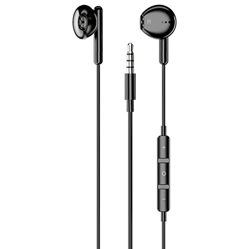 K88 Earbuds Wired Headphones Earphones 3.5mm Plug Voice Call Headset Shocking HD Eight-core Surround Sound/Powerful Noise Reducing & Tangle Free with Multi-Function Wire Control & Powerful Bass, Black
