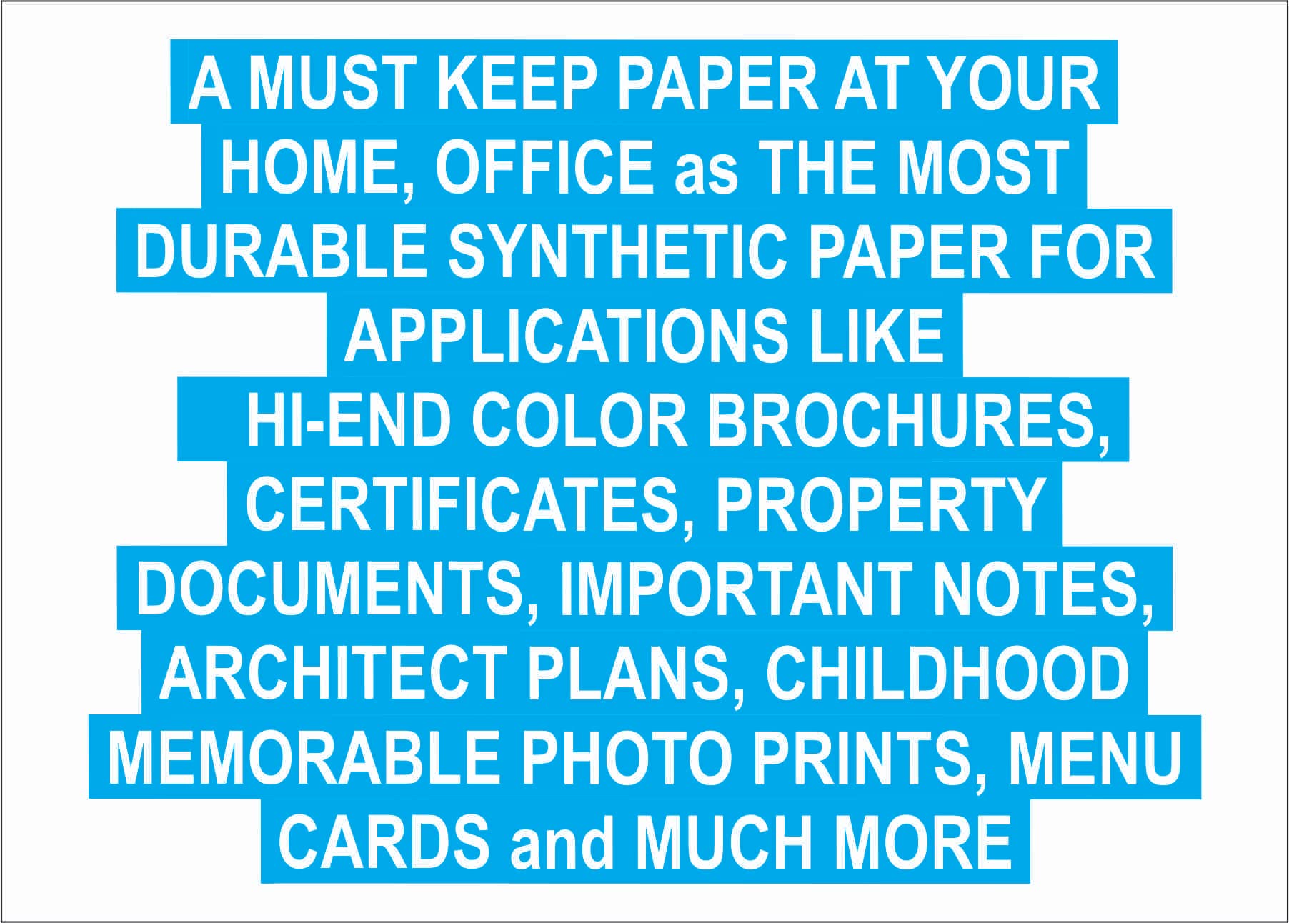 Waterproof Paper | 200 Sheets Non-Tear Paper for Laser Printers 5 MIL 110 LB, Synthetic Double Sided Paper, 8.5X11 from HIGHH Image
