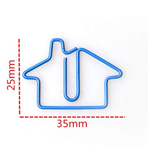 Small House Style Shaped Paper Clips Bookmarks Smooth Finish Fun Office Supplies for Kids School Student (32)
