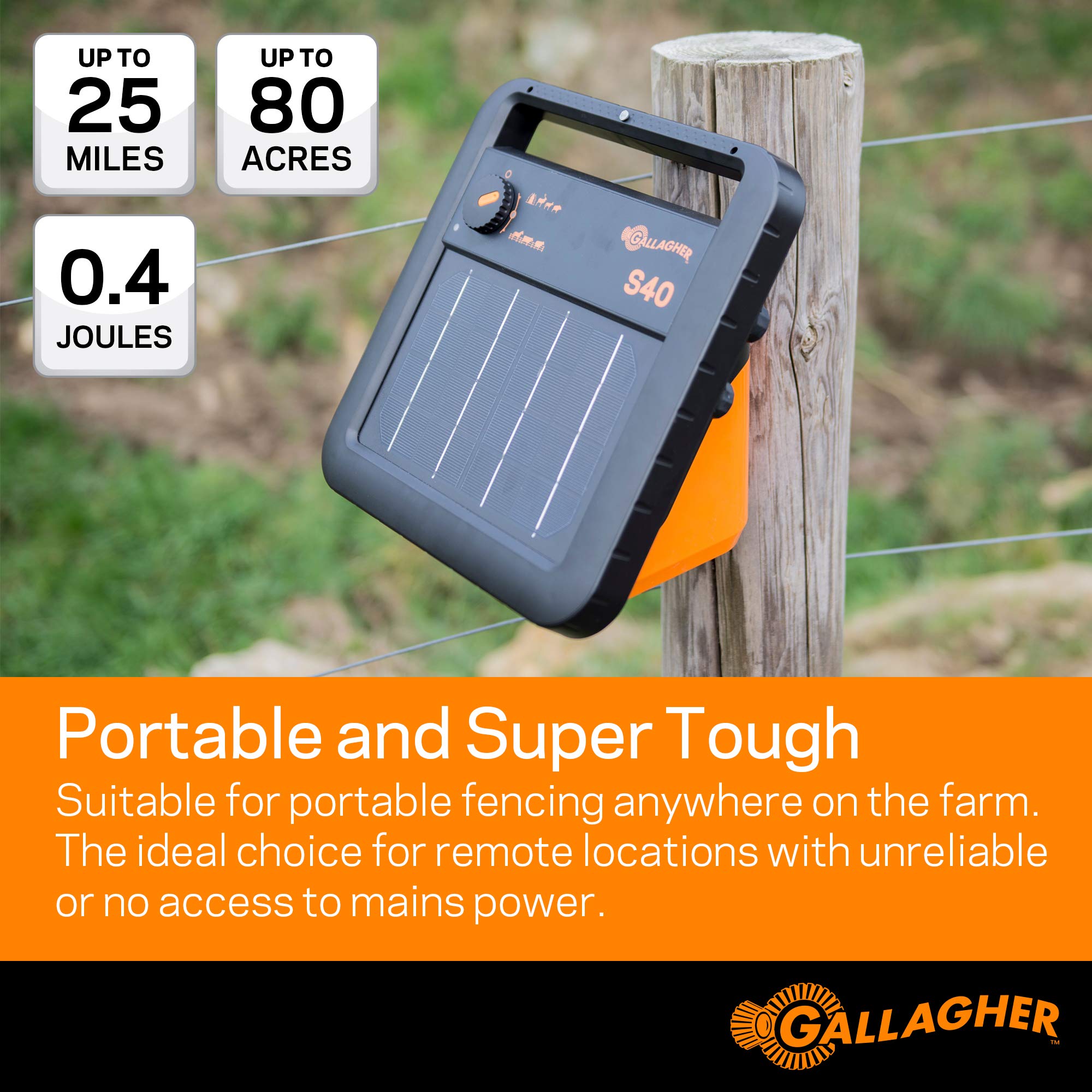 Gallagher G345404 S40 Solar Fence Charger - Quantity 1