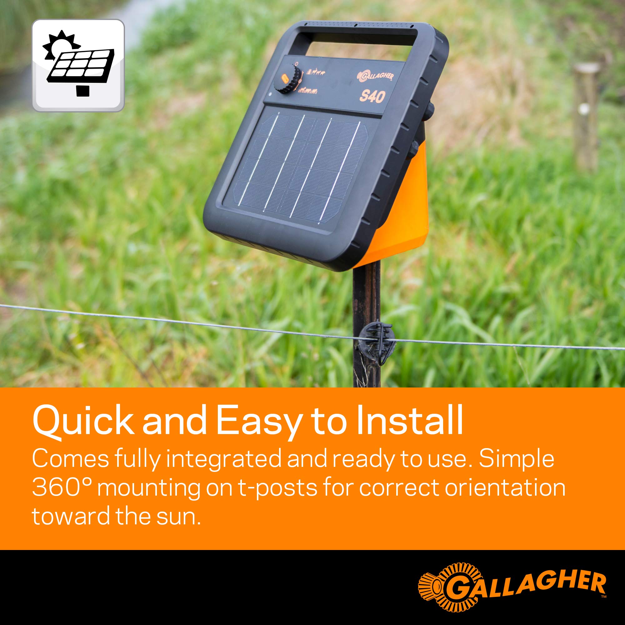 Gallagher G345404 S40 Solar Fence Charger - Quantity 1