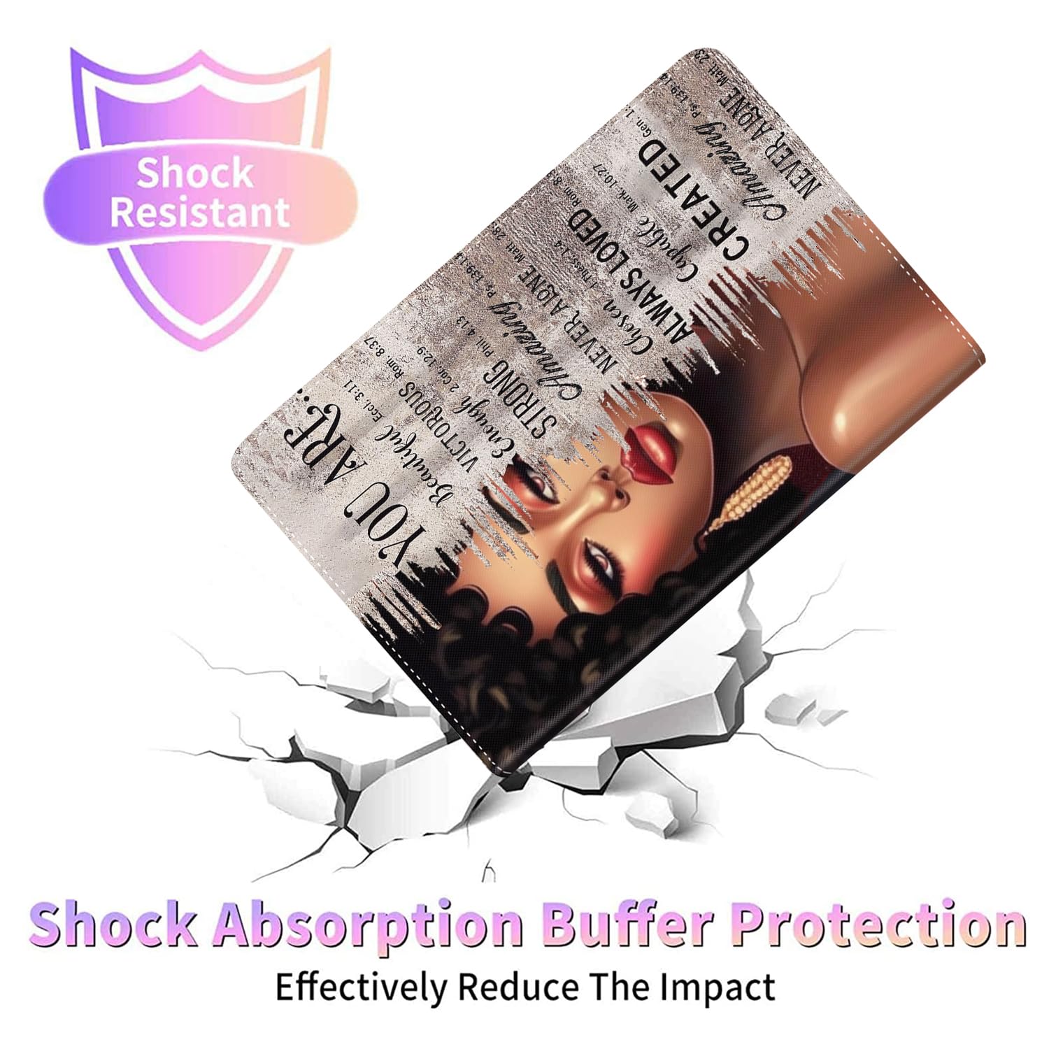 Case for iPad Pro 11 Inch 2022/2021/2020 (4th/3rd/2nd Generation),iPad Air 5th / 4th Generation 10.9 Inch (2022/2020) Case, Durable Shockproof Cover,African American Women Inspirational Quotes
