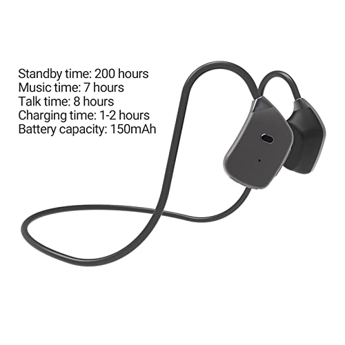 Bone Conduction Headphone Stereo Surround Not in-Ear Sport Earbuds Wireless Headset for Fitness Black B