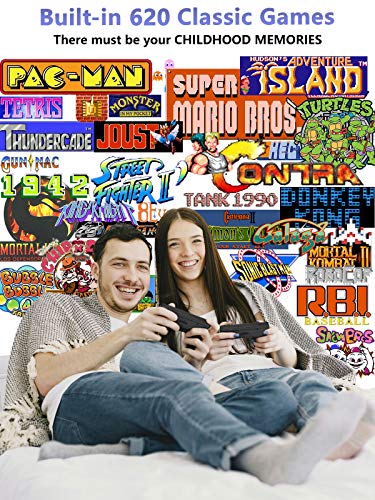 Fordim Retro Game Console,2 Classic Controller, AV Output NES Game Console, Built in 620 Classic Games,Plug and Play Video Game Console for TV, Ideal Gift for Kids and Adult