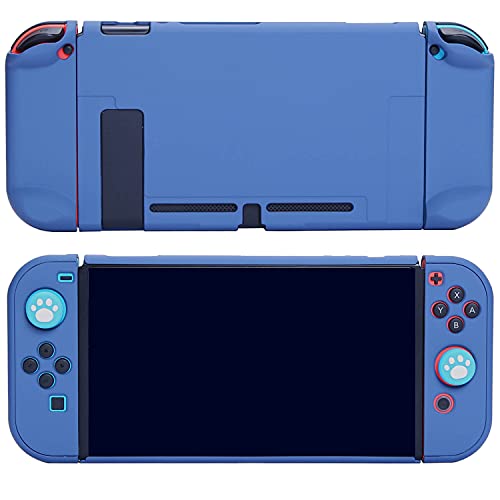 Dockable Case for Nintendo Switch - COMCOOL 3 in 1 Protective Cover Case for Nintendo Switch and Joy-Con Controller with Screen Protector and Thumb Grips - Pacific Blue