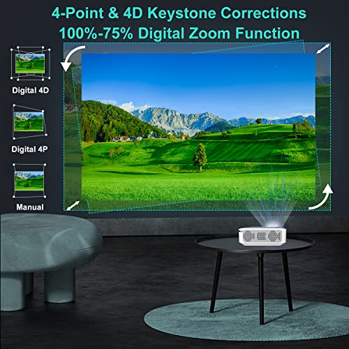 AsterHome X1 Projector with WiFi and Bluetooth, Native 1080P Full HD 5G WiFi Outdoor Projector, Support 4K|200" Display | 12000LM UHD |AI Voice Control|Bluetooth 5.0|Dolby Sound Home Theater Projector