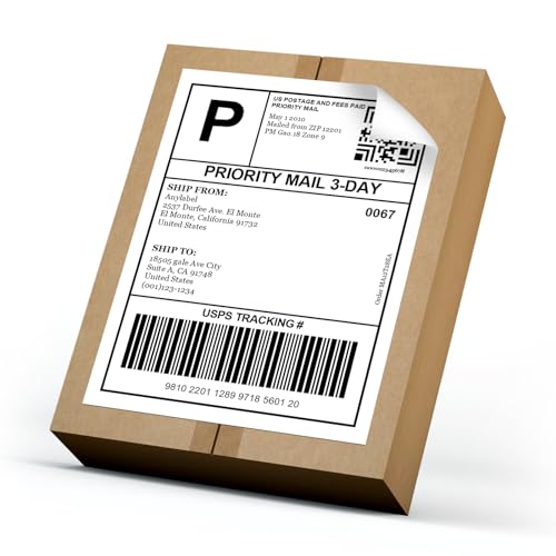 Anylabel 8.5" x 11" Full Sheet Label Sticker for Laser & Inkjet Printer - 1 Per Page Shipping Labels for Packages Permanent Adhesive Easy Peel, Full Page Shipping Labels (100 Sheets, 100 Labels)