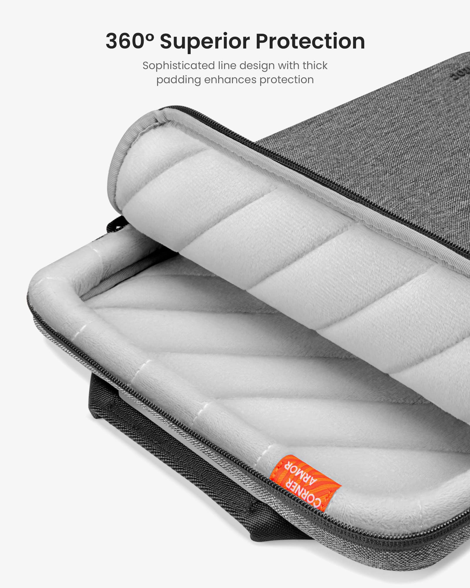 tomtoc 360 Protective Laptop Sleeve Designed for 16-inch New MacBook Pro M4/M3/M2/M1 Pro/Max 2024-2019, Water-Resistant Well-Organized Accessory Sleeve Case with Handle