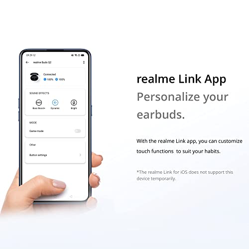 Realme Buds Q2 Active Noise Cancellation (ANC) in-Ear TWS Earphones,Black