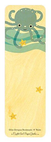 Ollie Octopus Wood Bookmark/Ruler by Night Owl Paper Goods