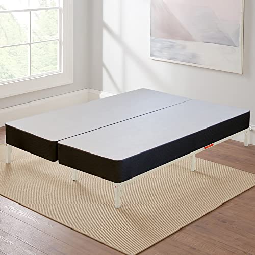 Spring Solution 4-Inch Wood Split Low Profile Traditional Box Spring/Foundation for Mattress Set, California King, Black