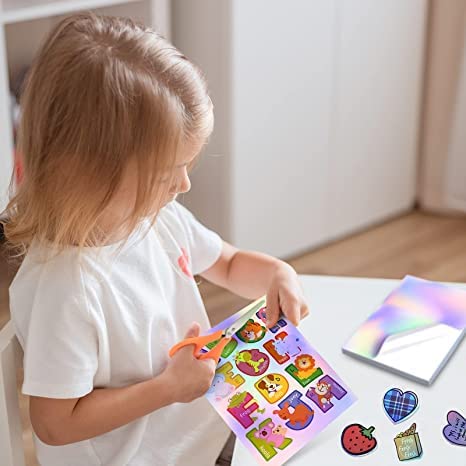 QiXin 24 Sheets Holographic Sticker Paper 8.5 x11 inch for Inkjet Printer & Laser Printer US letter size Holographic Printable Vinyl Rainbow Sticker Printer Paper Adhesive Waterproof Vinyl