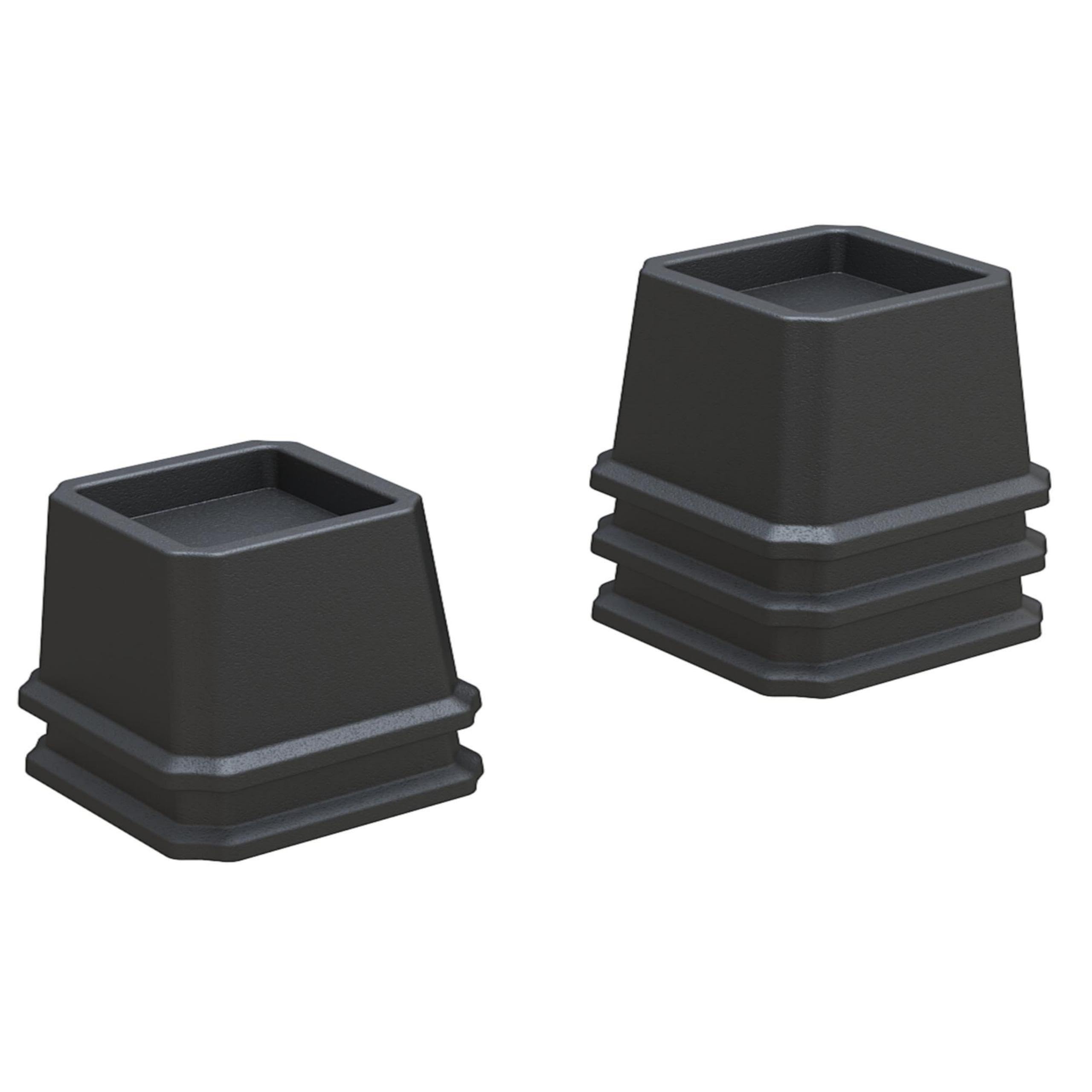 Whynonap Bed Risers 2 Inch Heavy Duty Bed Elevators, Set of 6 Lifts Up 2000 lbs Furniture Riser for Sofa and Table, Black