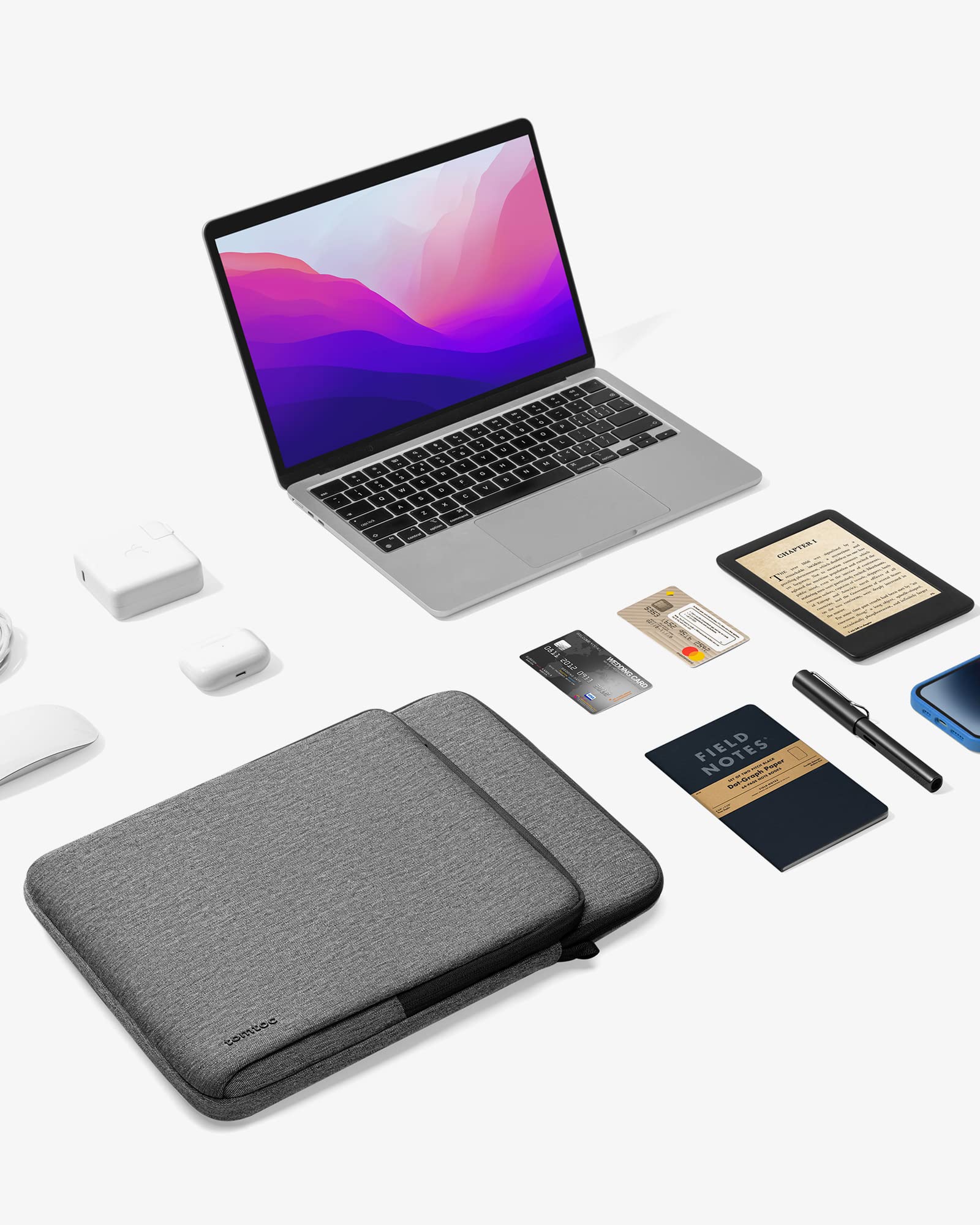 tomtoc 360 Protective Laptop Sleeve Designed for 16-inch New MacBook Pro M4/M3/M2/M1 Pro/Max 2024-2019, Water-Resistant Well-Organized Accessory Sleeve Case with Handle