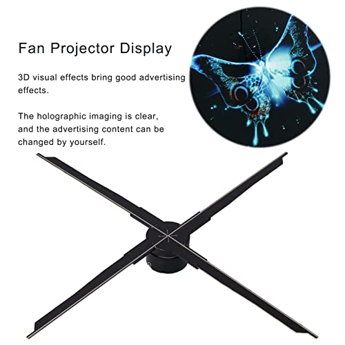 3D Hologram Fan Projector, 65CM 3D Hologram Advertising Display LED Fan with 2000 x 576 Hi-Resolution, 574 LED Beads & 16G Memory Card, Hologram Fan Advertising Display for Business, Store, Bar(#1)