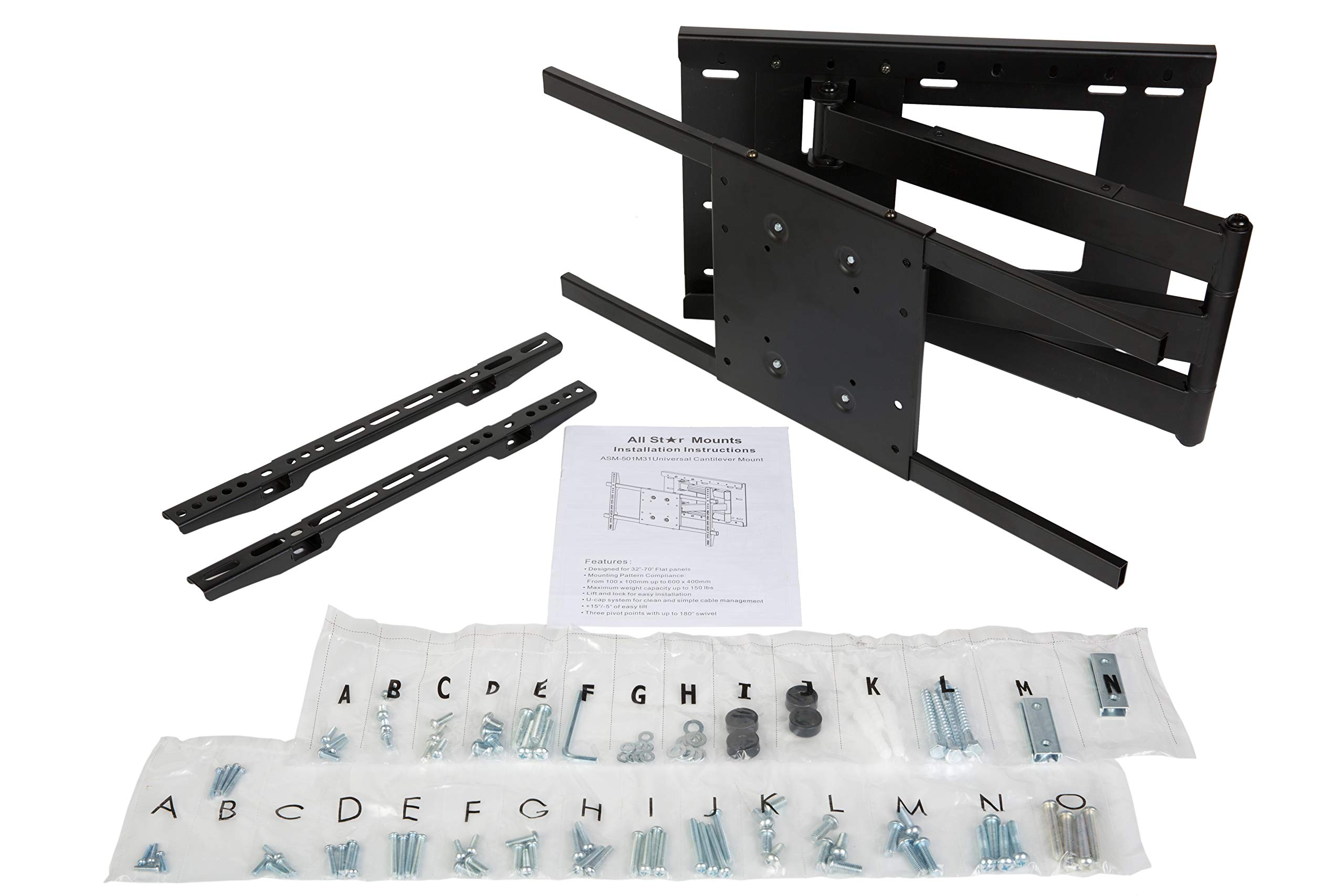 THE MOUNT STORE TV Wall Mount for TCL 55" Class LED 5 Series 2160p Smart 4K UHD TV with HDR Roku Model 55S525 TV VESA 400x200mm Maximum Extension 31.5 inches