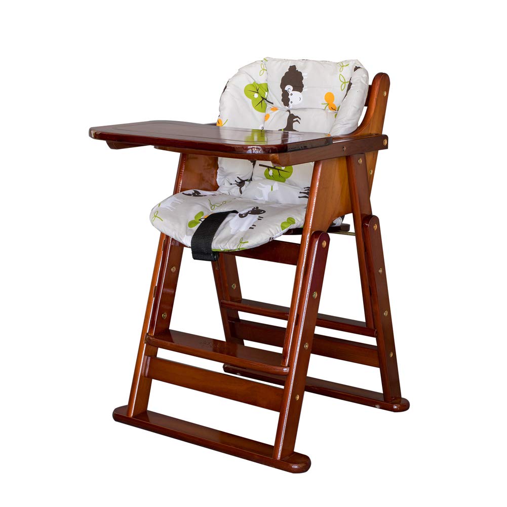 twoworld Baby High Chair Seat Cushion Liner Mat Pad Cover Resistant and High Chair Straps (5 Point Harness) 1 Suit (Grey Sheep)