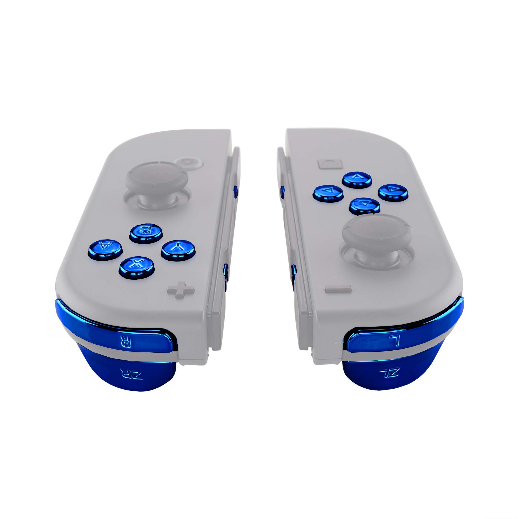 eXtremeRate Chrome Blue Full Set Replacement Buttons for Nintendo Switch & OLED JoyCon, ABXY Direction Keys SR SL L R ZR ZL + - Home Capture Trigger Buttons Springs - Without Controller