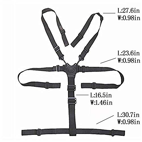 twoworld Baby High Chair Seat Cushion Liner Mat Pad Cover Resistant and High Chair Straps (5 Point Harness) 1 Suit (Grey Sheep)