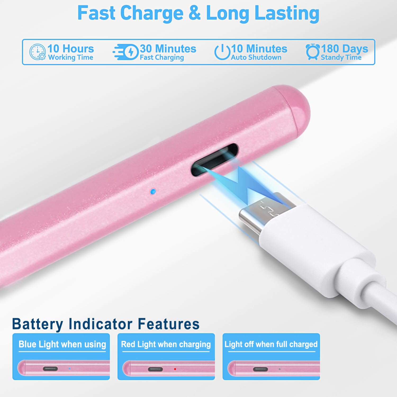 Stylus Pen for ipad, Active Pencil with Quick Charge, Palm Rejection Tilt Sensor, Magnetic Pen Compatible with 2018-2022 iPad Pro 11"/12.9",iPad 10/9/8/7/6,iPad Mini 5/6,iPad Air3/4/5