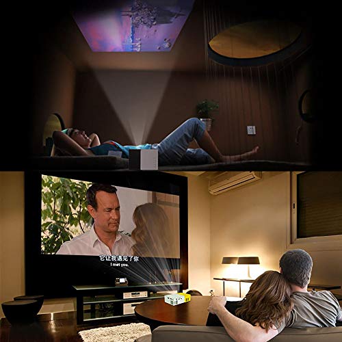 Mini Led LCD Projector, 600 Lumen, 3.5Mm Audio, 320X240 Pixels, Hdmi USB Mini Projector, 20-60 Inch Projection, Home Media Player, 1080P Hd Projection,Black
