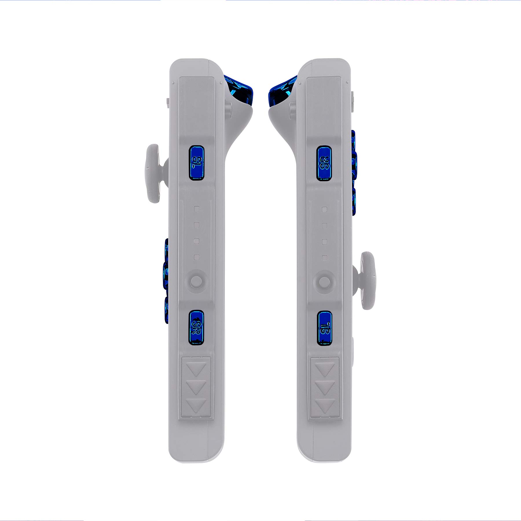 eXtremeRate Chrome Blue Full Set Replacement Buttons for Nintendo Switch & OLED JoyCon, ABXY Direction Keys SR SL L R ZR ZL + - Home Capture Trigger Buttons Springs - Without Controller